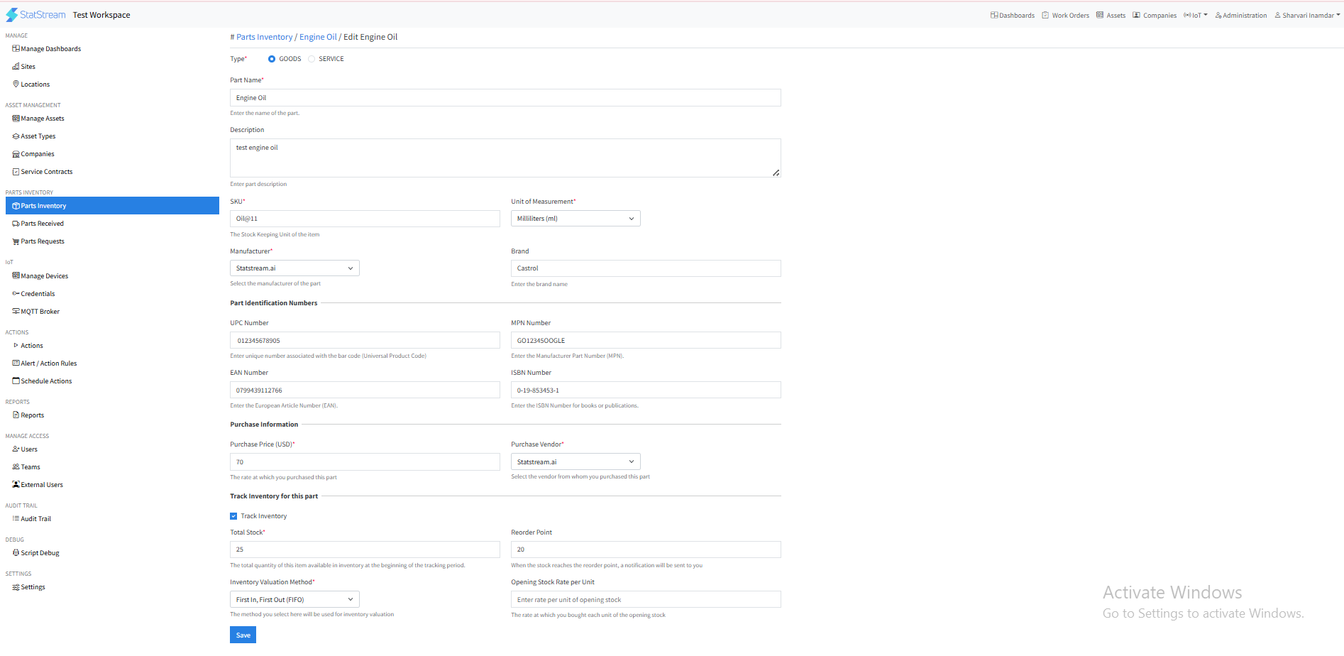 Add new Parts | StatStream.ai